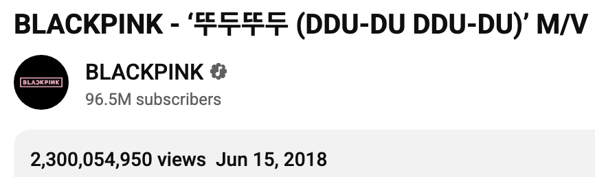BLACKPINK's "DDU-DU DDU-DU" Becomes 1st K-Pop Group MV To Reach 2.3 Billion Views | Soompi